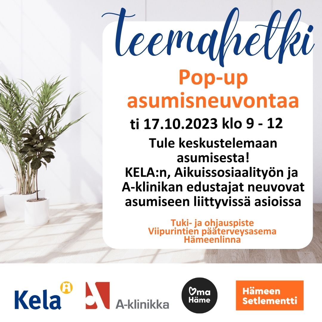 Lähellä.fi | Asunnottomien yö - Pop-up asumisneuvontaa Hämeenlinnassa